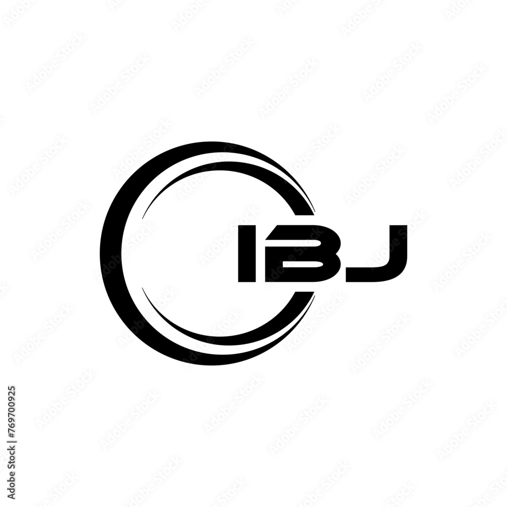 IBJ letter logo design with white background in illustrator, cube logo ...