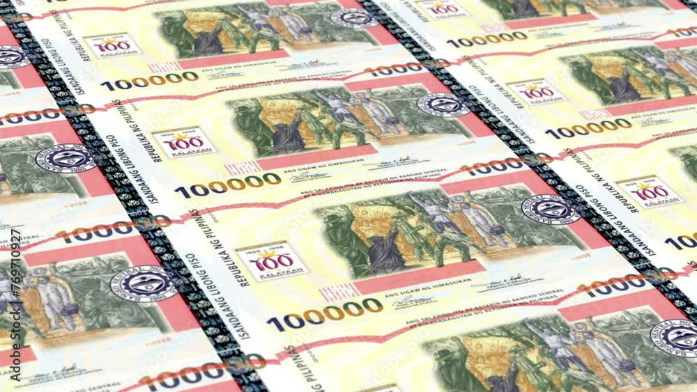 Philippines Philippine Peso 100000 Banknotes Money Printing House ...