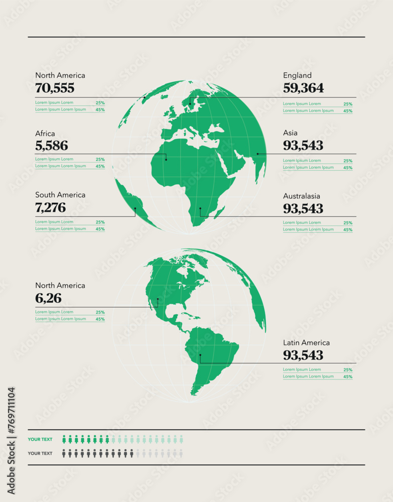 World map vector, isolated on bright background. Flat Earth, green map ...