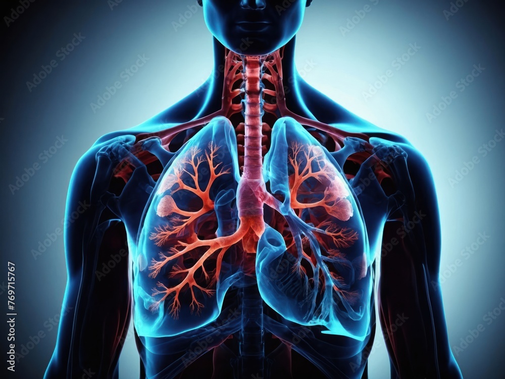 Radiographic depiction of lung anatomy. Abstract illustration Stock ...