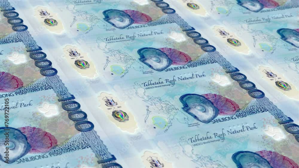 Vidéo Stock Philippines Philippine Peso 1000 Banknotes Money Printing ...