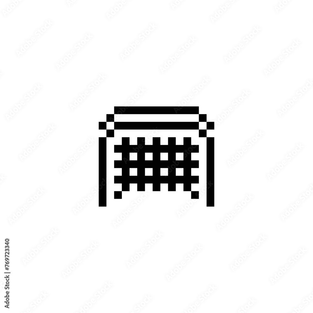 Goal net emoji, football goal pixel art vector illustration, design for ...