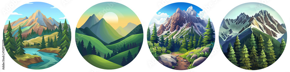 Foothills clipart collection, symbol, logos, icons isolated on ...