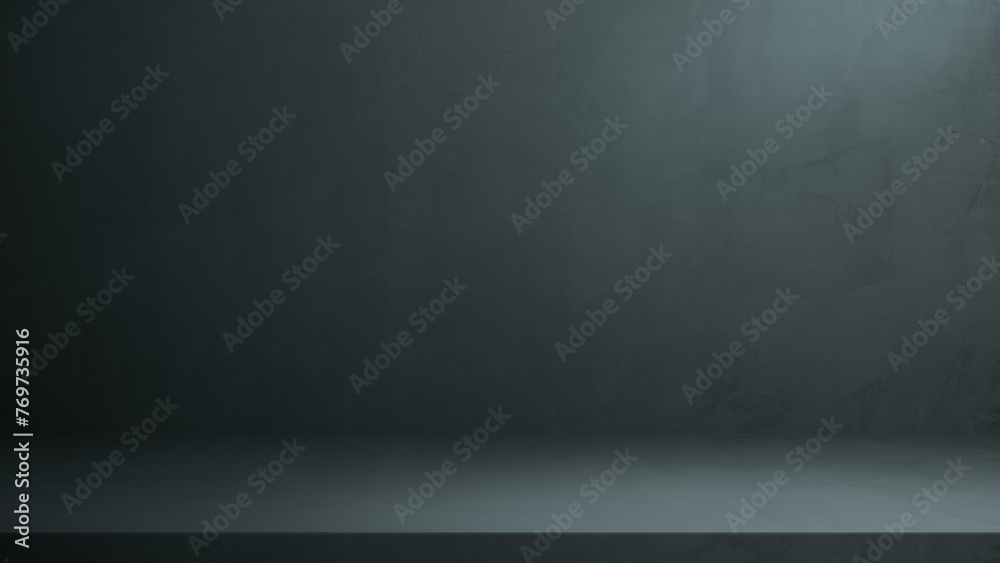 Empty dark wall room studio background and Floor concrete perspective ...