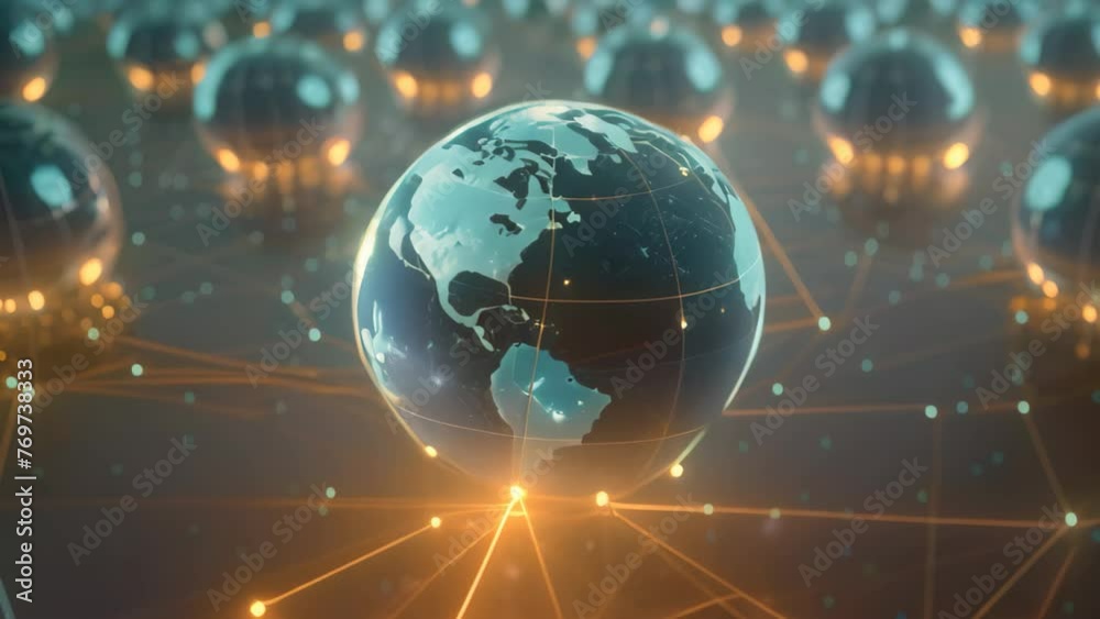Global network connection and internet communication concept. 3d rendering toned image, An ...