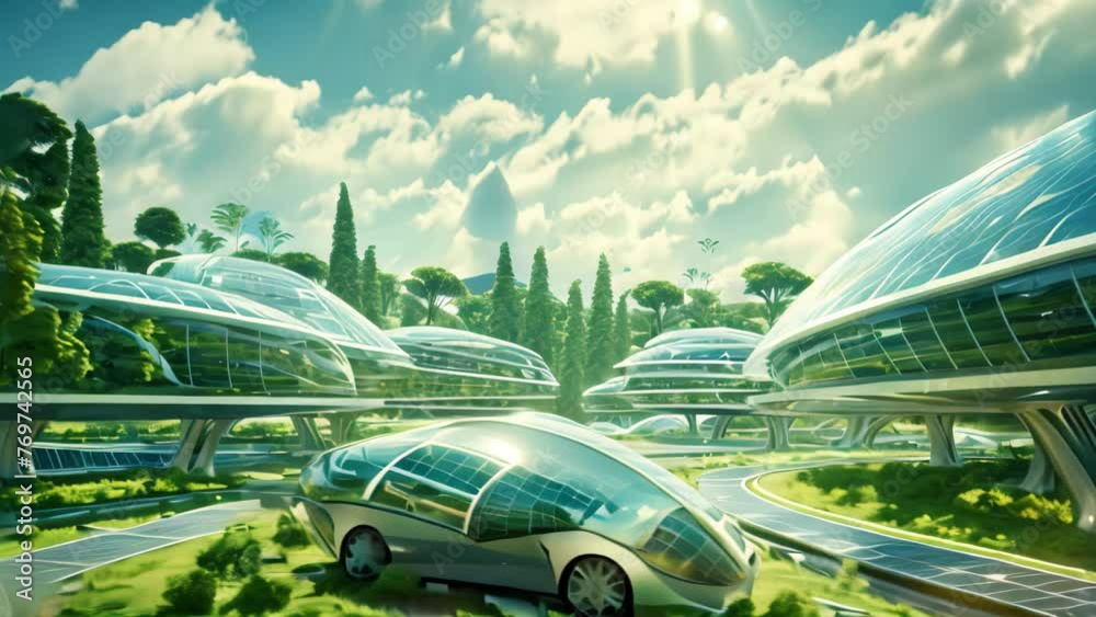 Futuristic City With Solar Panels on Roof Optimizing Renewable Energy ...