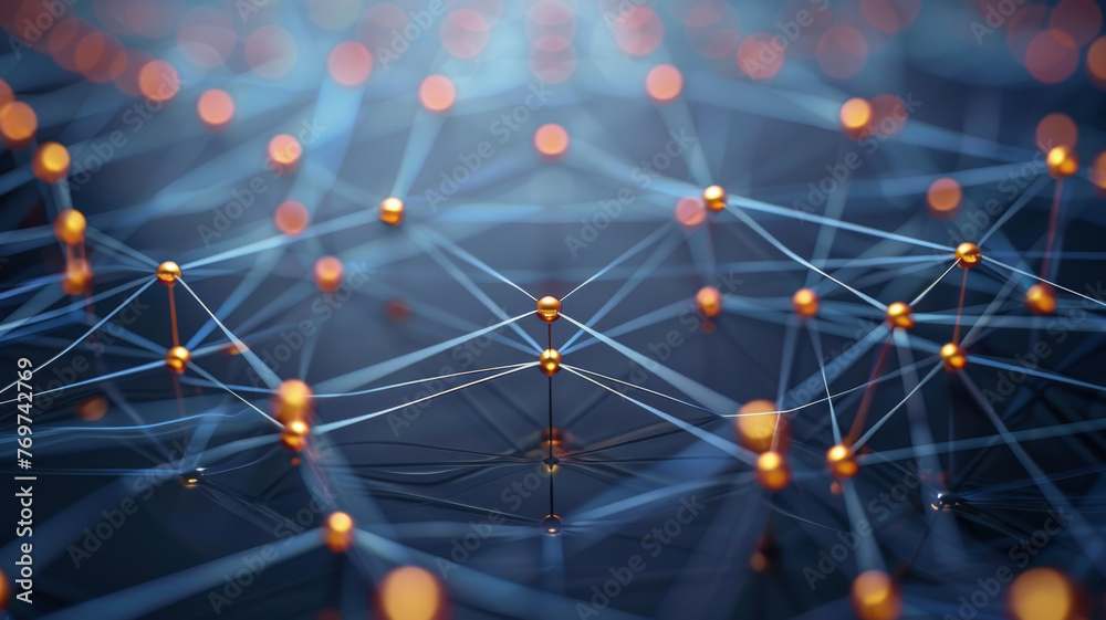 Simplified graph with nodes connected for network or teamwork Stock ...