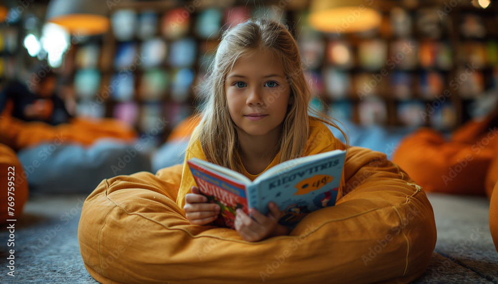 Young Readers Engrossed: Children Immersed in Books at the Library ...