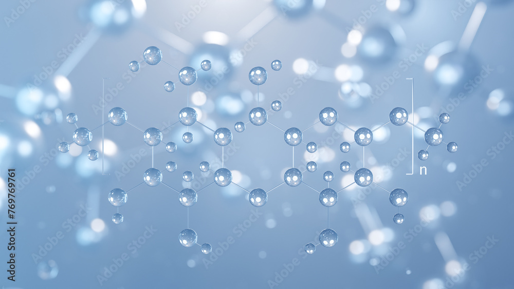 amylose molecular structure 3d, flat model, polysaccharide, structural ...