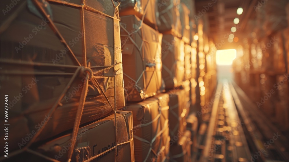 Sunlight Streaming Through Air Cargo Facility. The golden light of ...