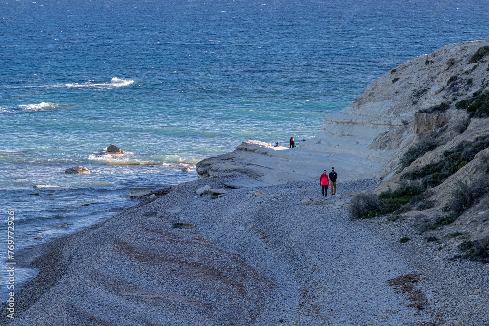 View of the stunning Pissouri Bay, the popular tourist resort of the ...