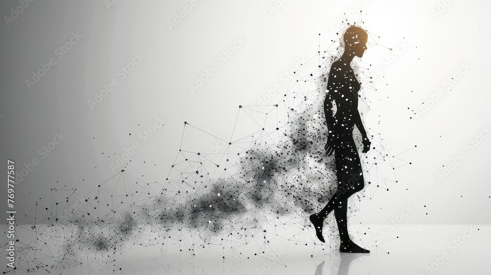 Human body. Isolated black vector illustration in low-poly style on a ...
