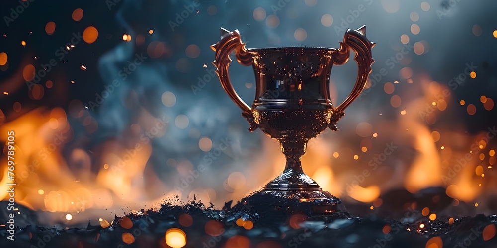 Iconic Trophy Representing Triumph and Unity in a Dramatic Cinematic ...