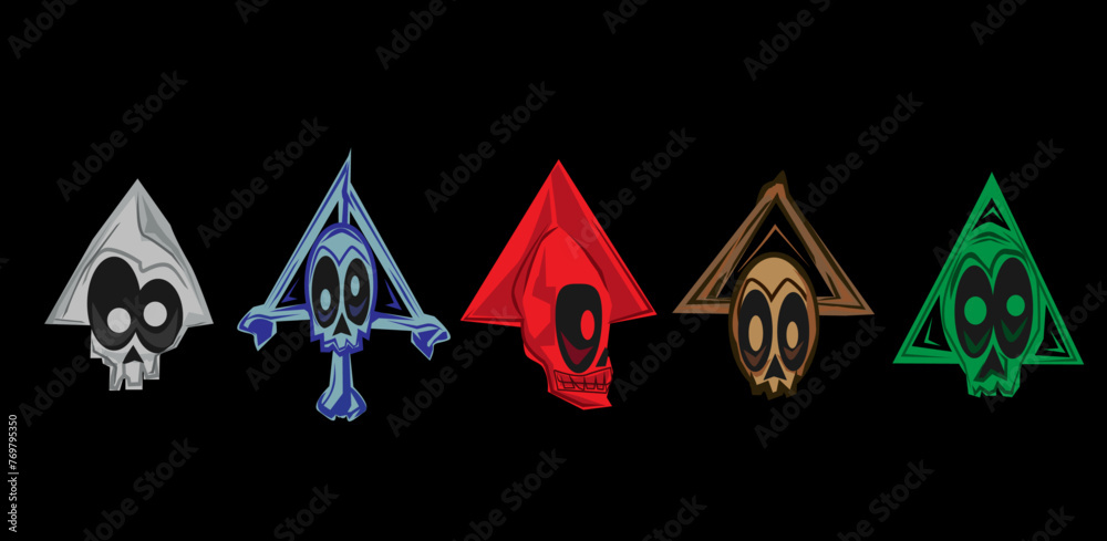 artistic skull cursors, Elements for game user interfaces Stock Vector ...