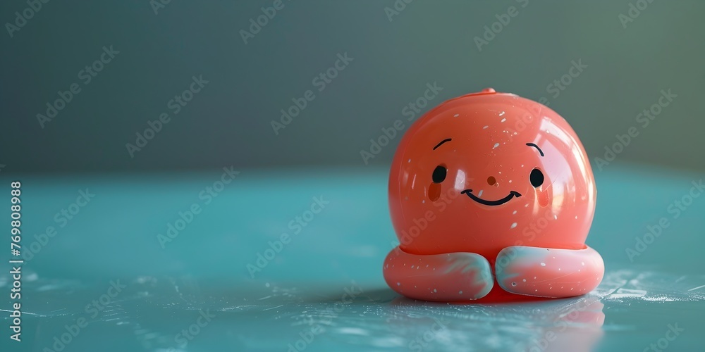 Cute Stress Ball Character Squeezing Out Strain and Embracing Grace ...
