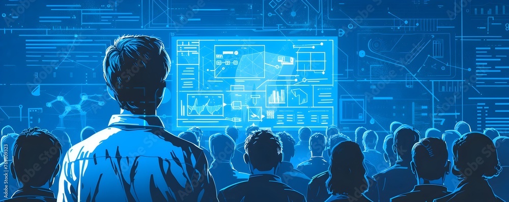 Tech Entrepreneur Presenting Future Vision to Investors at Corporate ...