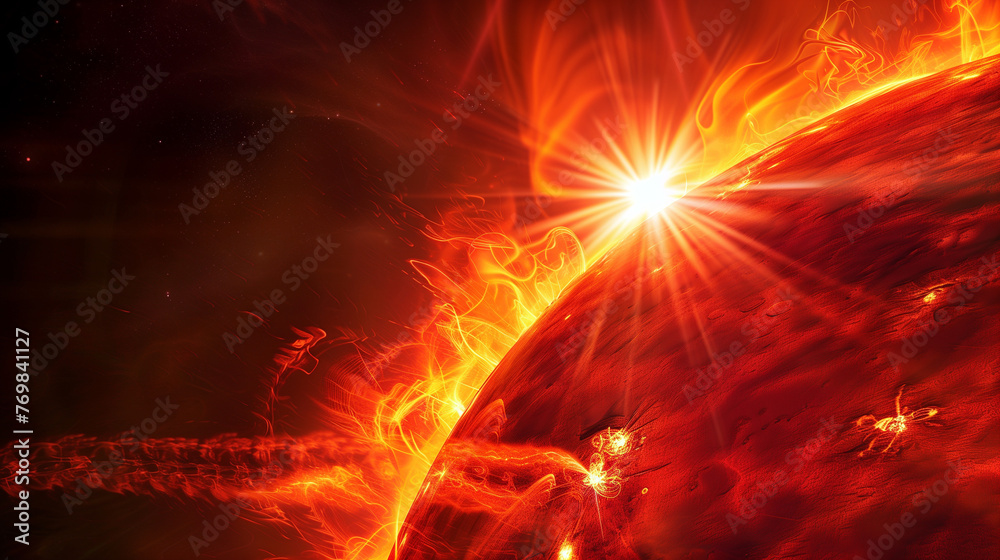 coronal mass ejection from sun in space, science, solar storm, flare ...