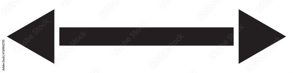 Long arrow vector icon. Black horizontal double arrow. Vector 10 Eps ...