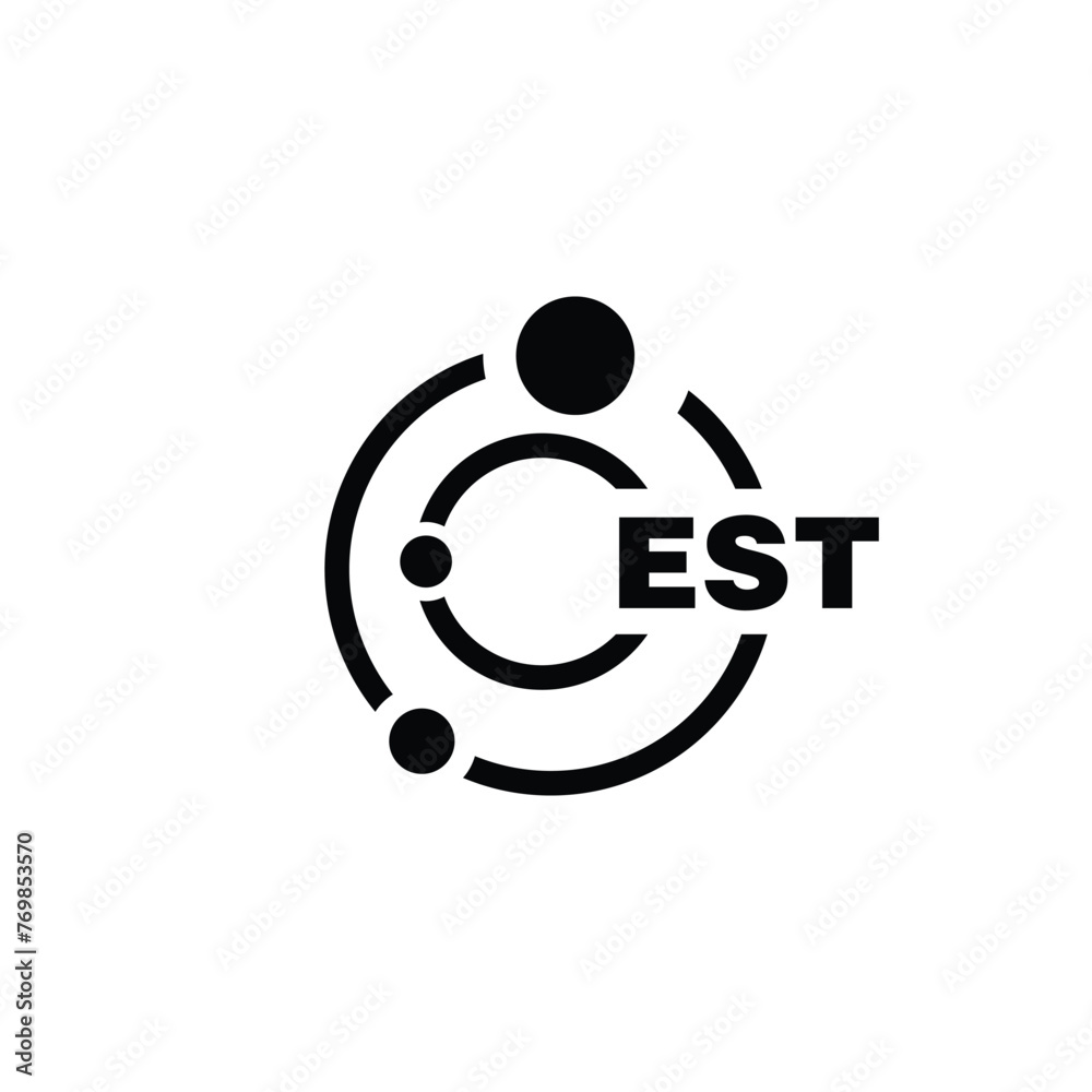 EST letter logo design on white background. EST logo. EST creative ...