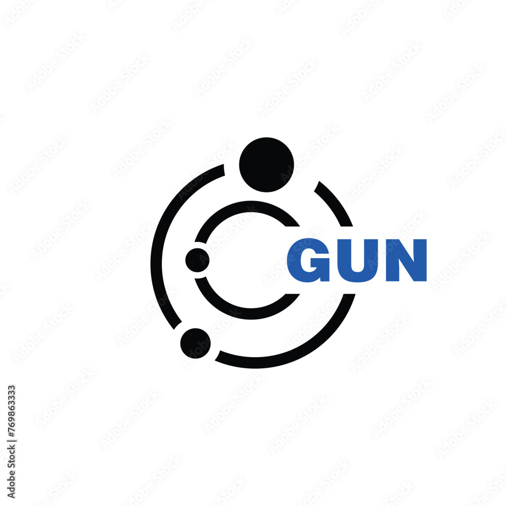 GUN letter logo design on white background. GUN logo. GUN creative ...