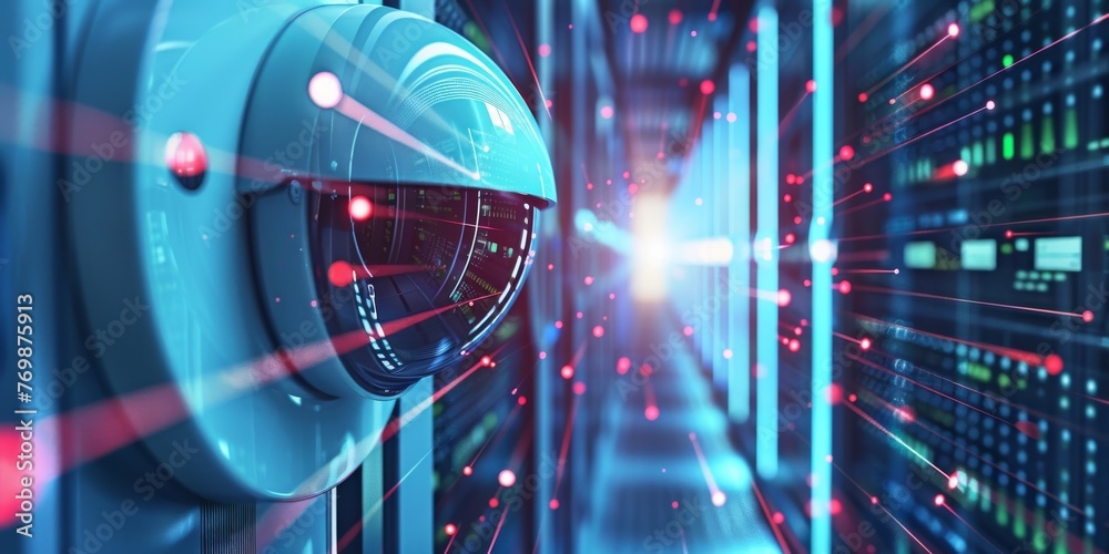 Data Security Concept: security camera to convey the importance of data ...