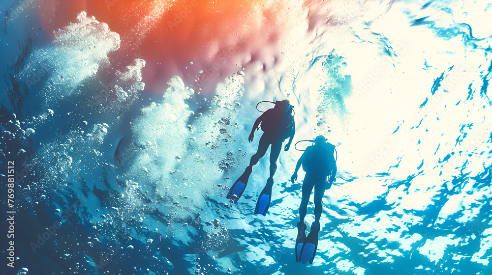 Foto de professional scuba diver driving, diver wear equipment. pc ...