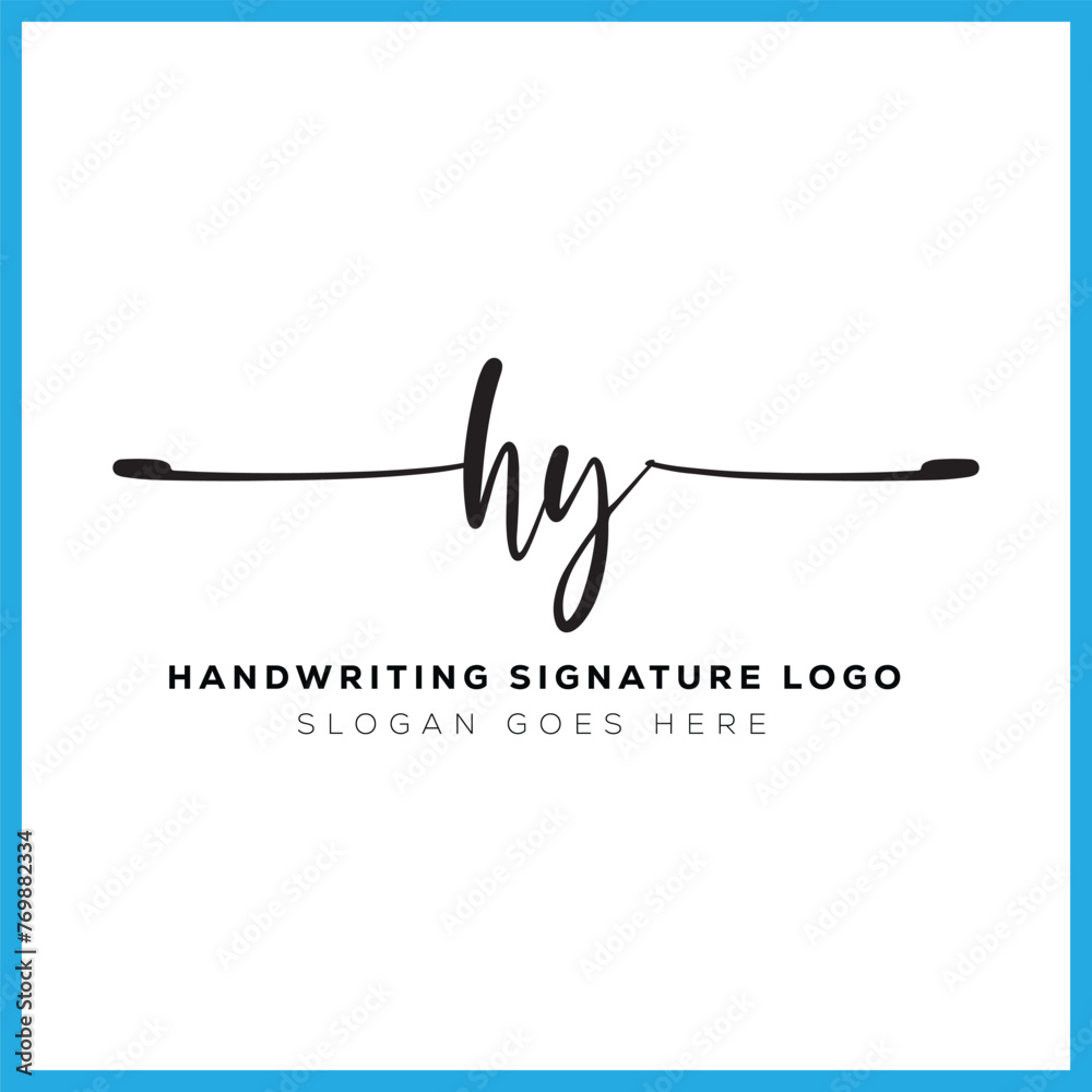 HY initials Handwriting signature logo. HY Hand drawn Calligraphy ...