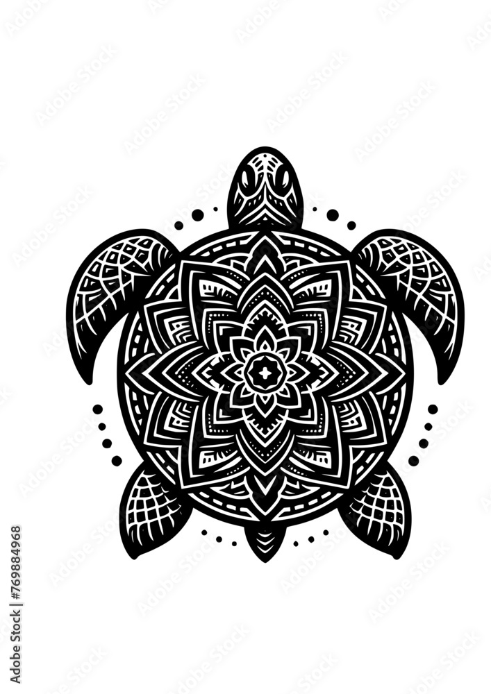Vecteur Stock Turtle Mandala svg, Turtle svg, Mandala svg, Sea Turtle ...