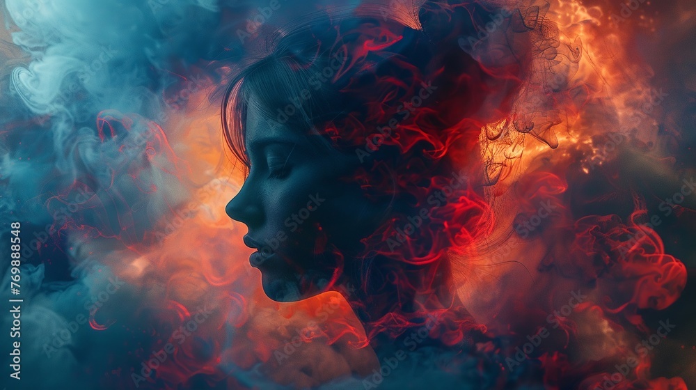 An impactful image for a mental health awareness campaign with an ...