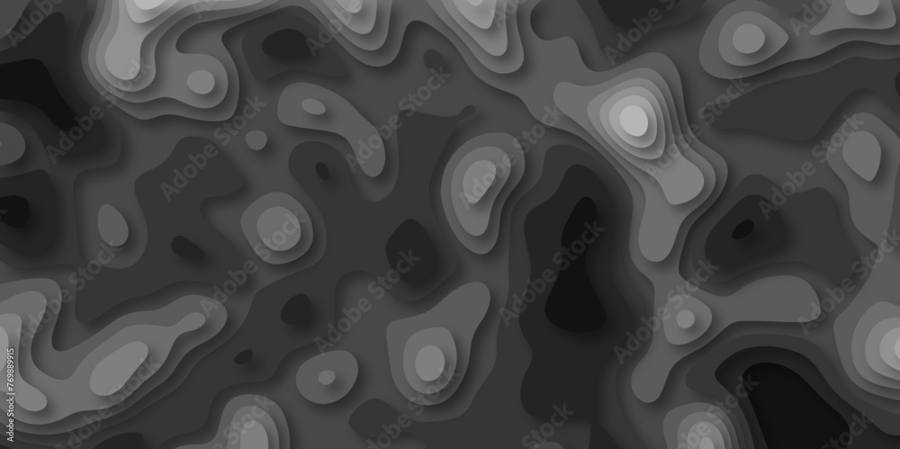 3D Stylized topographic contour map. Geography scheme and terrain ...