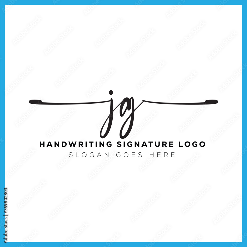 JG initials Handwriting signature logo. JG Hand drawn Calligraphy ...