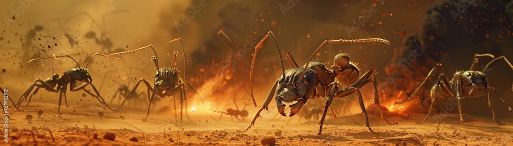 Giant ants, architects of hell, using chemicals and oldworld tech ...