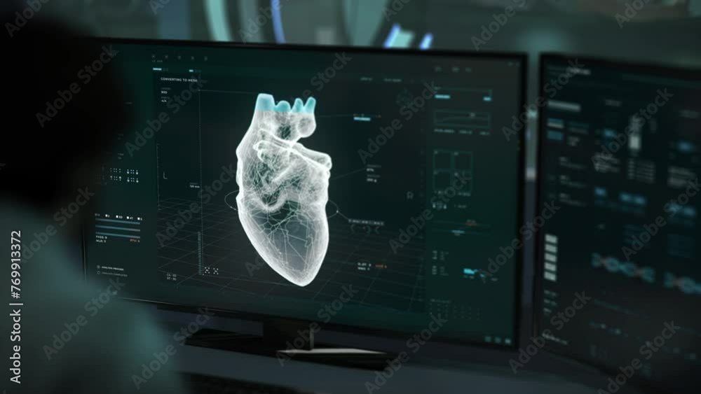 Innovative Medical Science Device Analyzing Organ Of Patient. High Tech ...