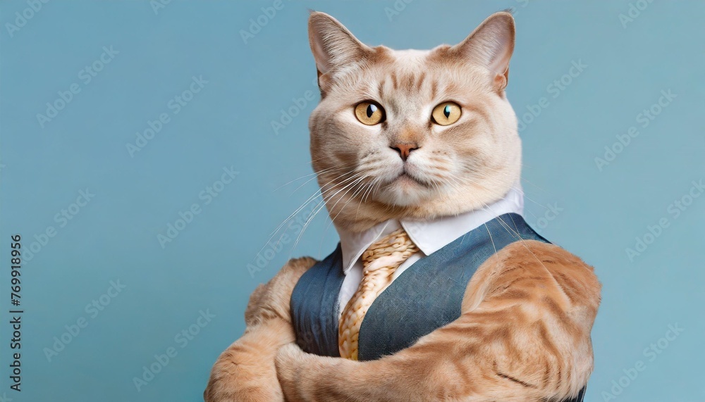 portrait of strong cat body builder super muscles bodybuilder cat with ...