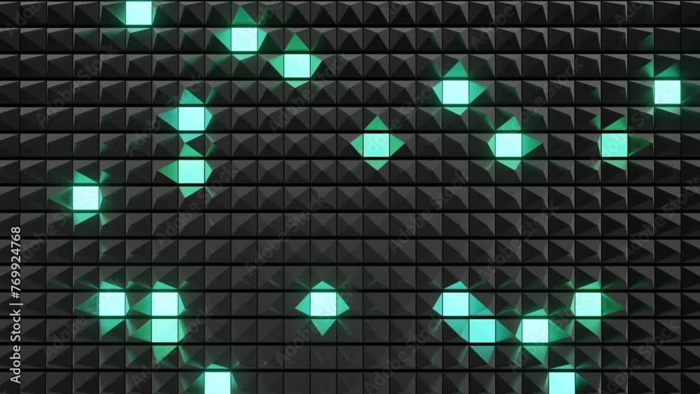 Vidéo Stock abstract festive background with black pyramids on a plane ...