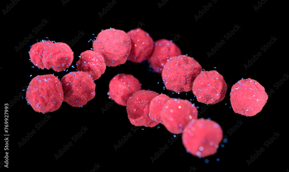 Obelisks (blue) surrounding a spherical bacteria (Streptococcus ...