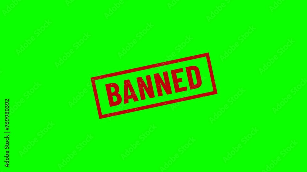 Banned stamp sign, Alpha channel, transparent background and green ...