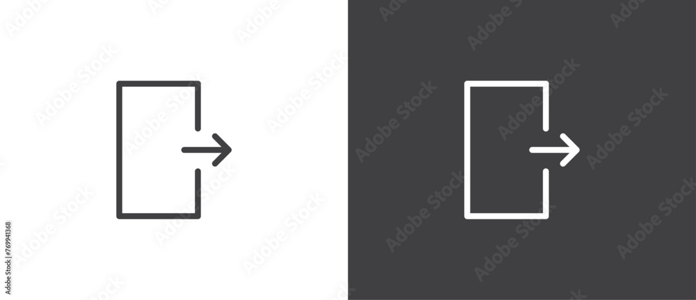 Simple Logout icon. Exit vector icons in line style. Sing out, Log out ...