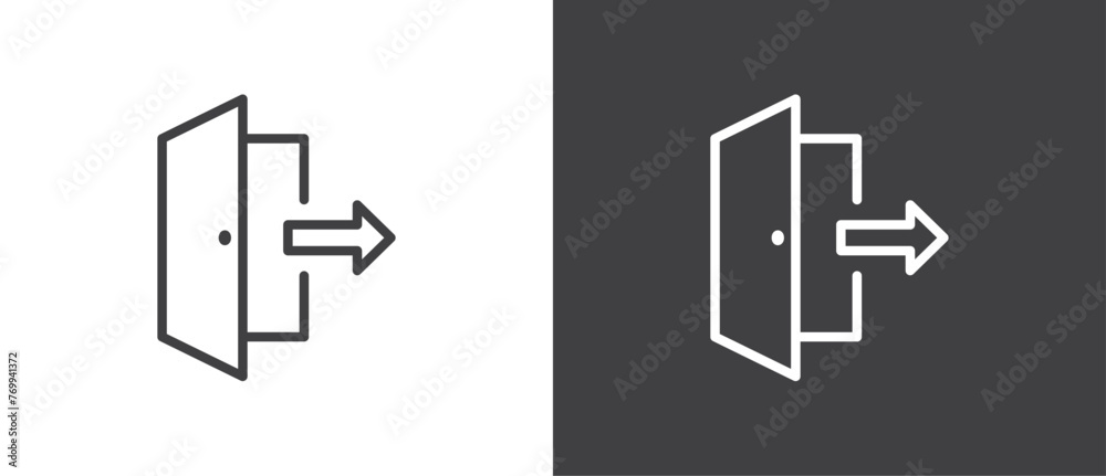 Logout icon. Log out symbol in trendy line style, Exit vector icons in ...