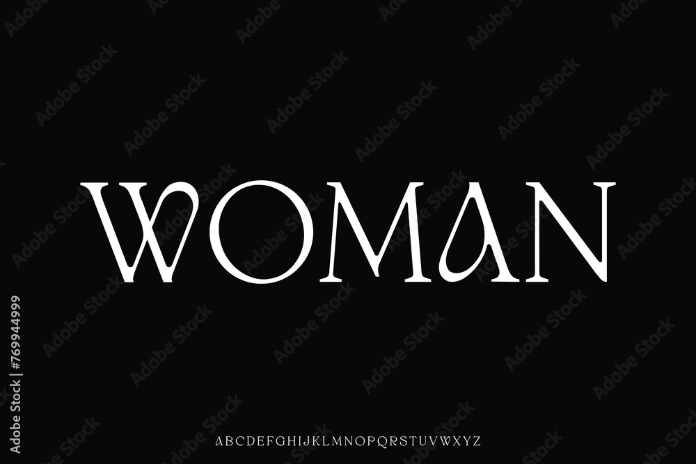 Elegant beauty woman alphabet display font vector. Feminine fluid ...