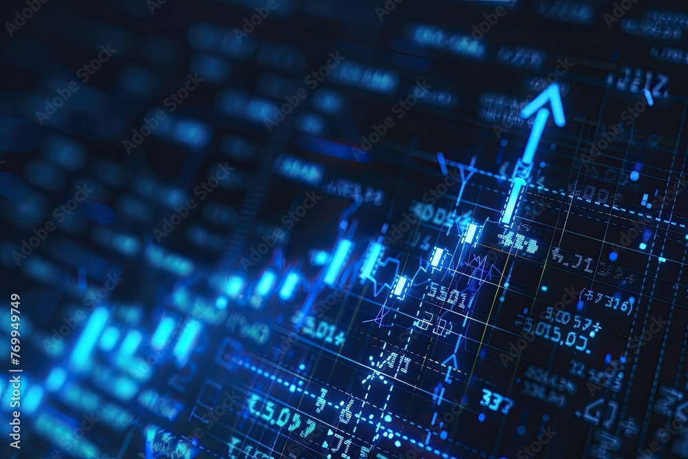 raise arrow chart digital transformation abstract technology background ...