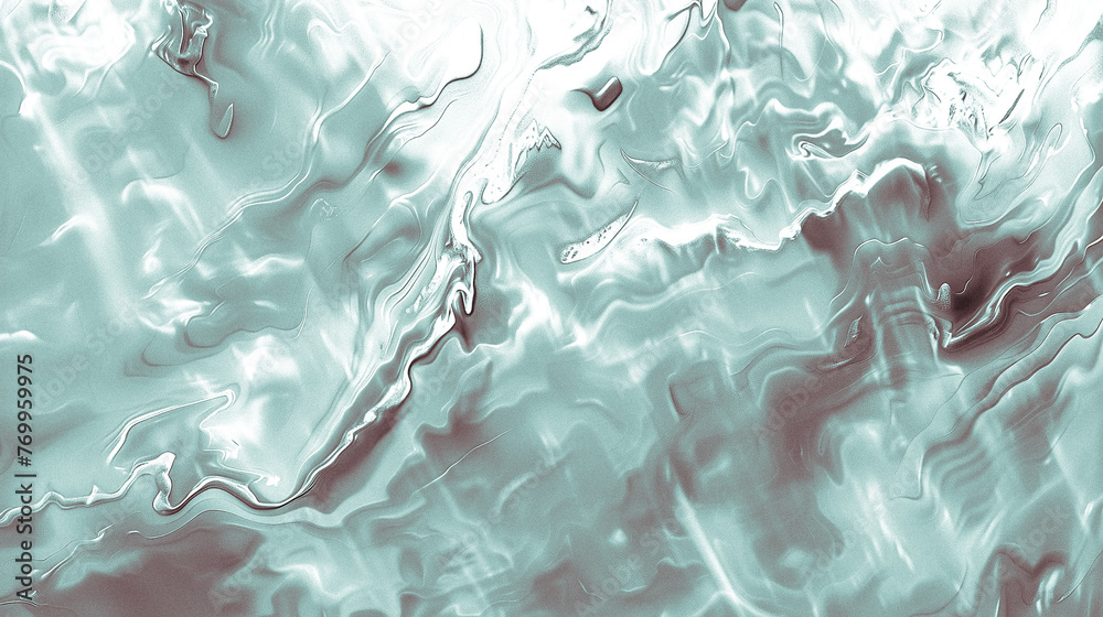 Glass, marble background, texture, water in shades of blue and silver ...