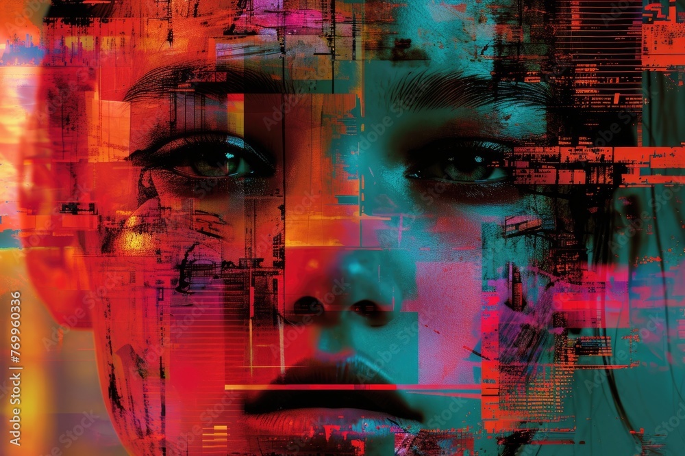 The close up picture of human face with emotionless expression that the ...