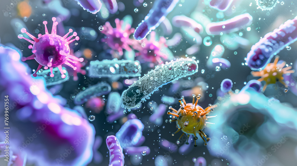 Detailed texture, background showing bacterial colonies under a ...