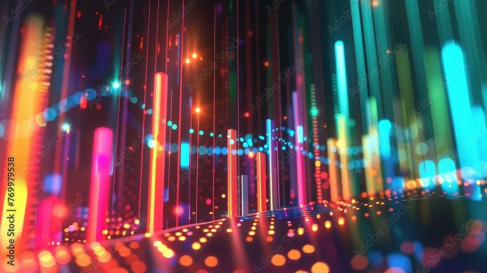 Colorful abstract visualization of financial charts - This abstract ...