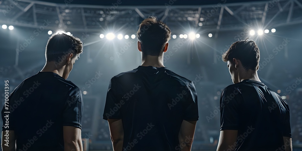 Dejected Soccer Players in Black Kit Express Disappointment After Loss ...