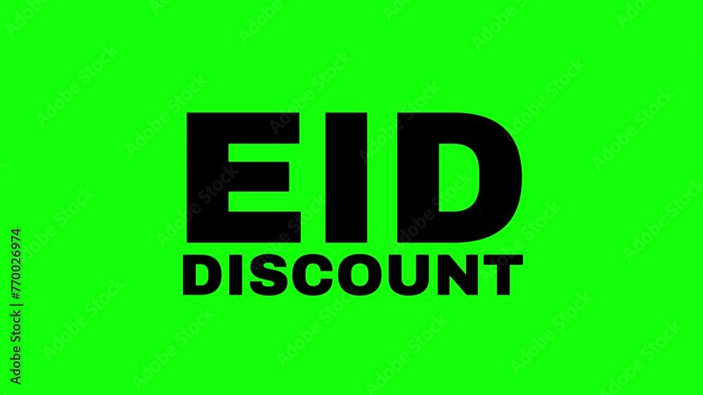 4K Eid discount flat crisp simple black animated letters, new price ...