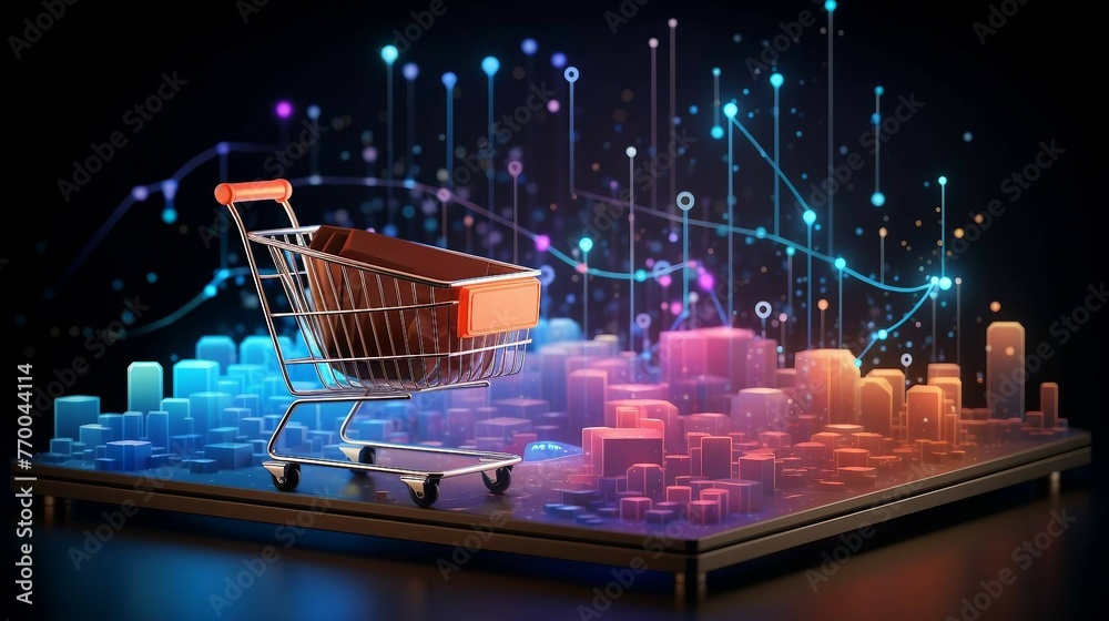 E-commerce Metrics Futuristic Background for Online Retail Analytics ...
