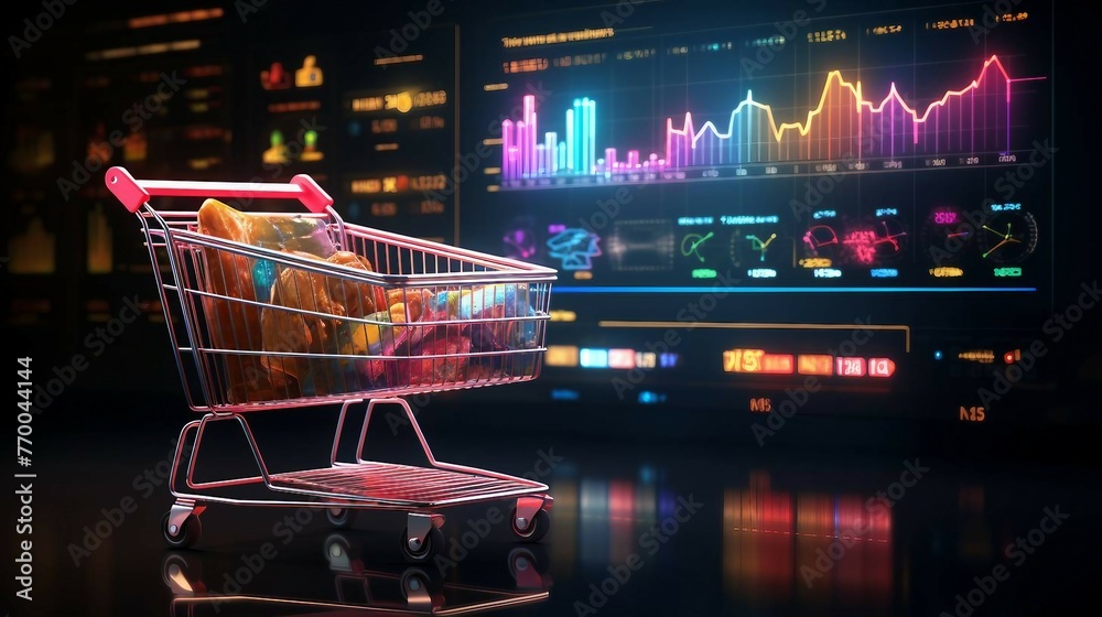 E-commerce Metrics Futuristic Background for Online Retail Analytics ...