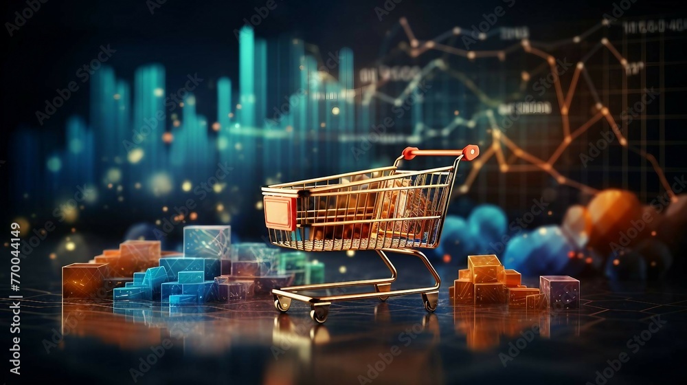 E-commerce Metrics Futuristic Background for Online Retail Analytics ...